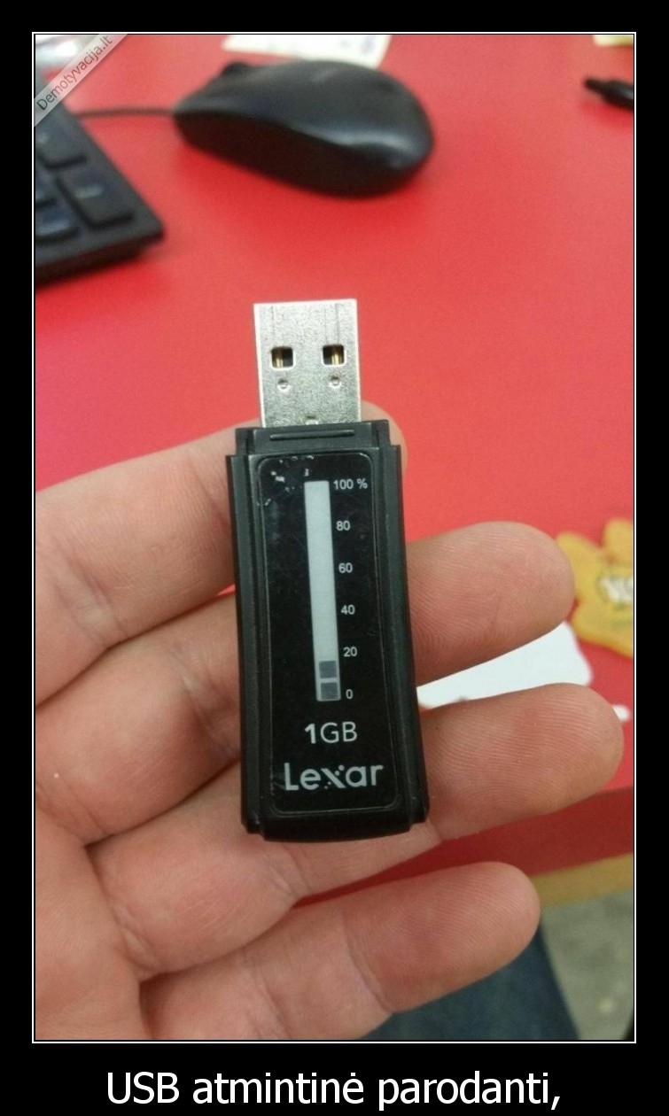USB atmintinė parodanti, | Demotyvacija.lt