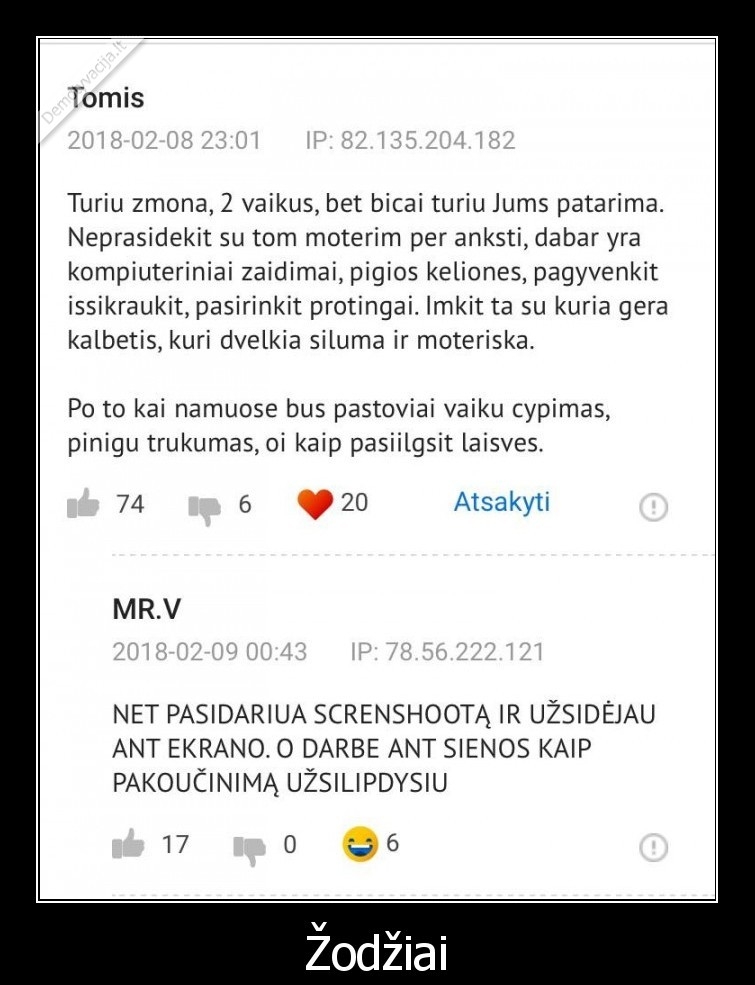žodžiai Demotyvacija Lt
